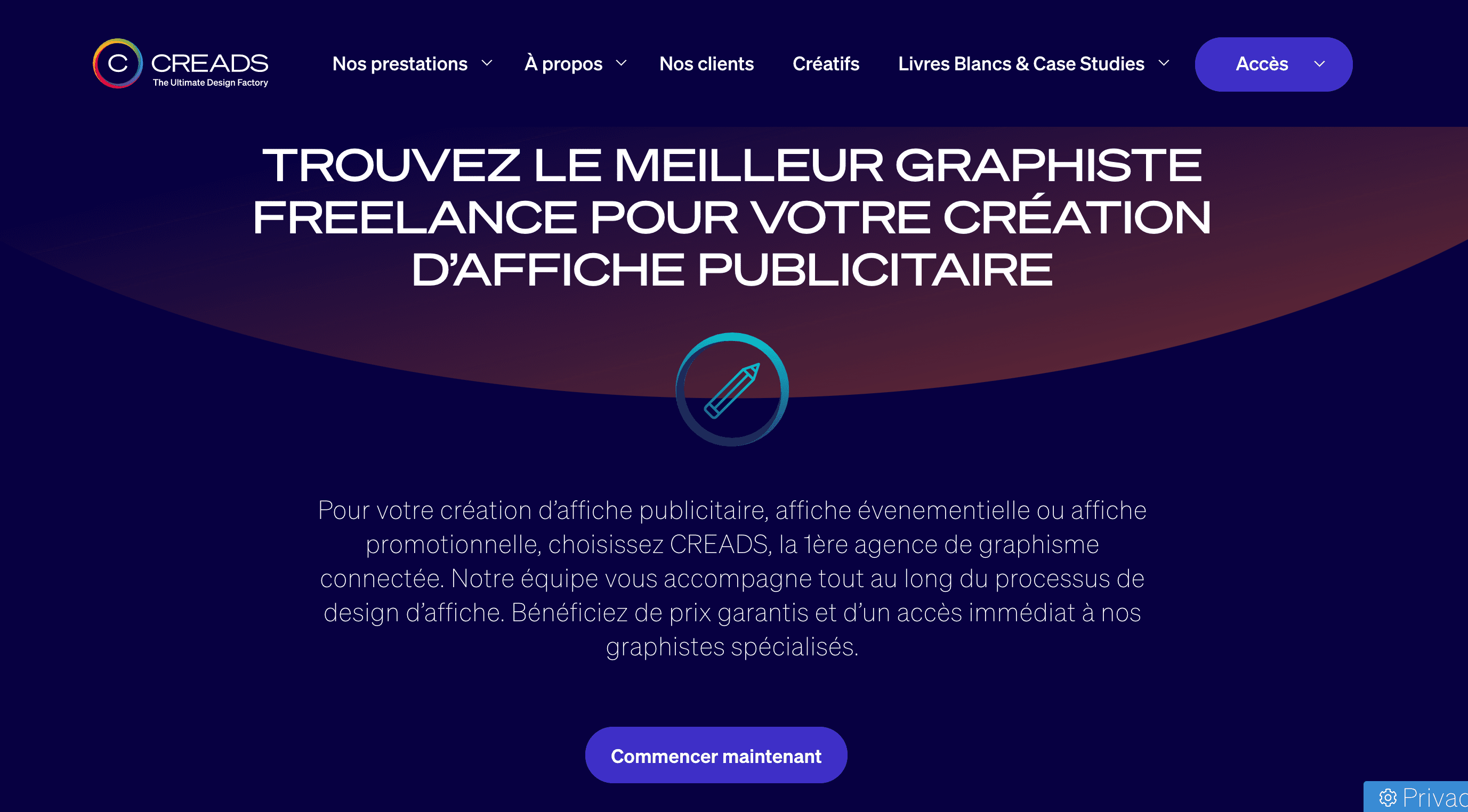 Création d'affiches publicitaires par des experts avec CREADS